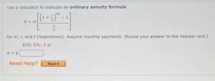 Solved Use a calculator to evaluate an ordinary annuity | Chegg.com