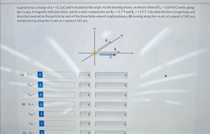 Solved A particle has a charge of a=+5.2μC and is located at | Chegg.com
