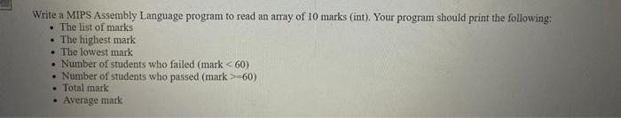 Solved Write a MIPS Assembly Language program to read an | Chegg.com