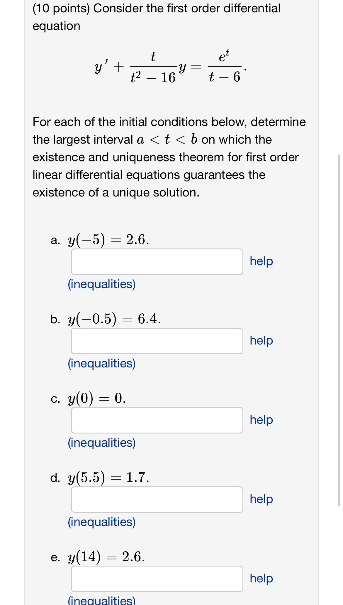 Solved 10 ﻿points ﻿consider The First Order Differential