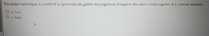 Solved The Delphi technique is a method to systematically | Chegg.com