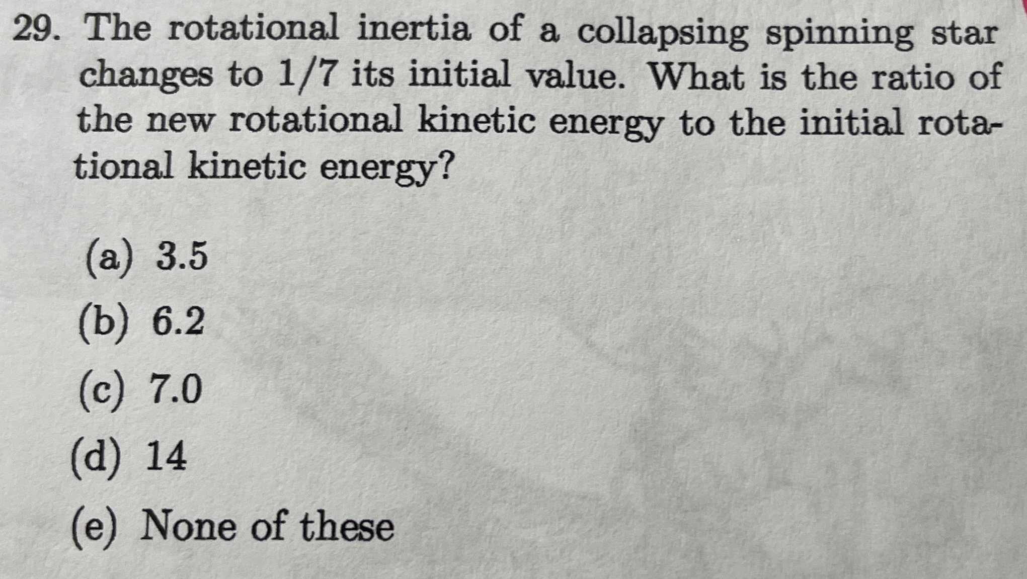 Solved The rotational inertia of a collapsing spinning star | Chegg.com