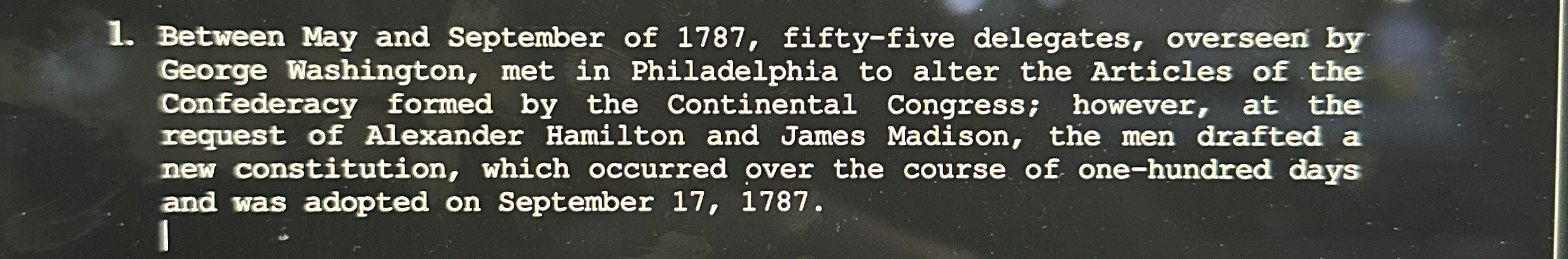 Solved Between Nay and September of 1787, ﻿fifty-five | Chegg.com