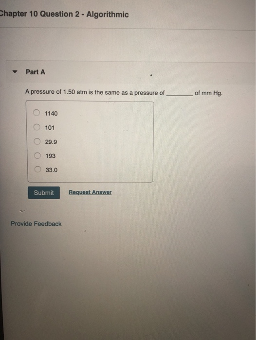 Solved Chapter 10 Question 2 - Algorithmic Part A A pressure | Chegg.com