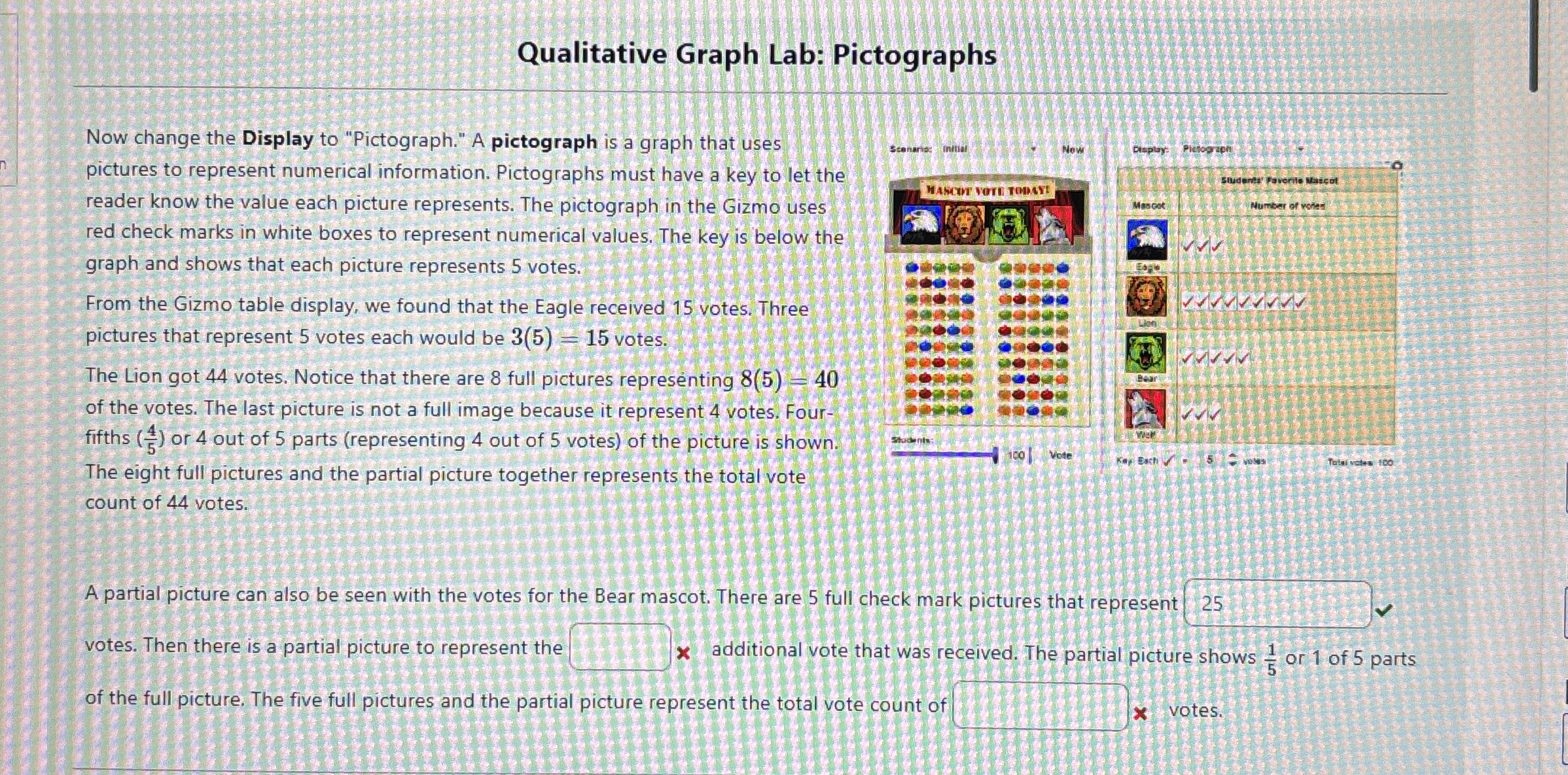 Solved Qualitative Graph Lab: PictographsNow change the | Chegg.com