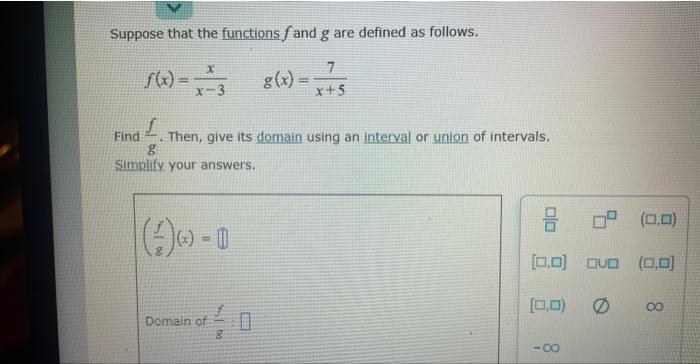 Solved Suppose that the functions f and g are defined as | Chegg.com