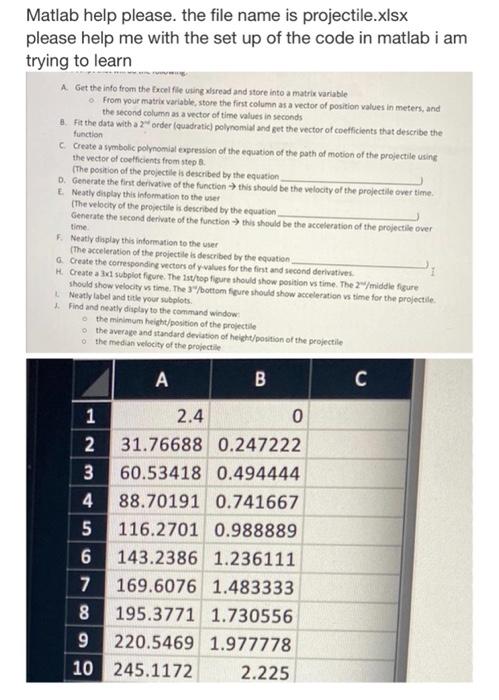 Solved please help me with matlab! please anewer all parts | Chegg.com