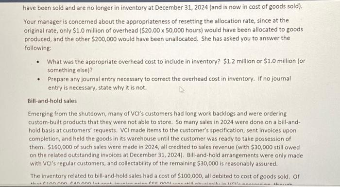 Solved GAAP Research Case - Inventory VCl Interiors, Inc. | Chegg.com