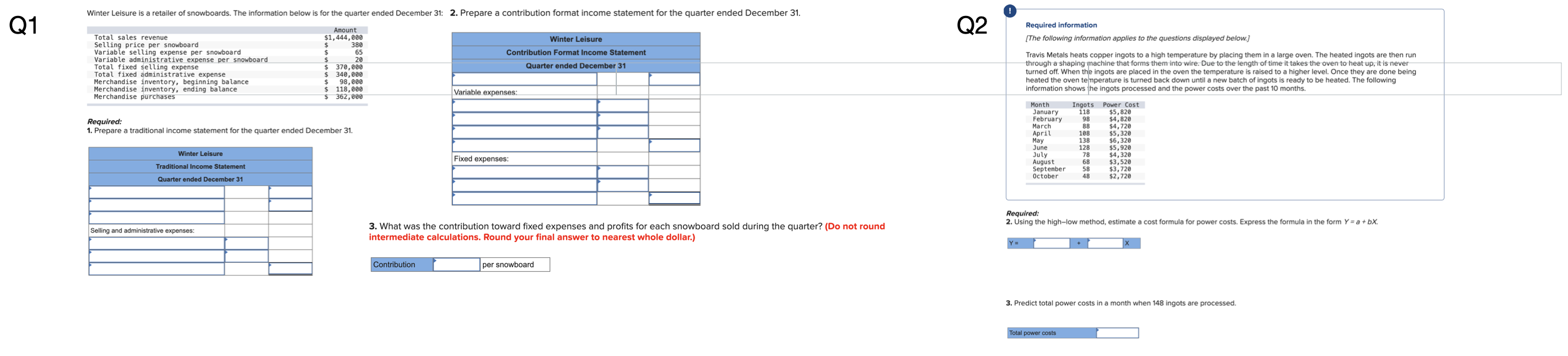 Solved Please assist with questiions 1-6 ﻿in managerial | Chegg.com