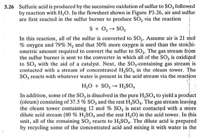 Solved 6 Sulfuric acid is produced by the successive | Chegg.com