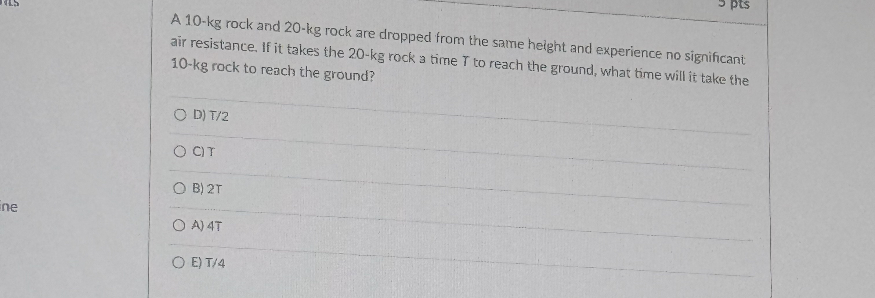 Solved A 10-kg ﻿rock and 20-kg ﻿rock are dropped from the | Chegg.com