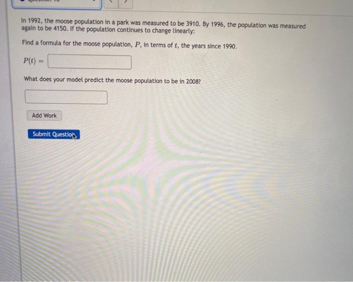 Solved In 1992, the mouse population in a park was measured | Chegg.com