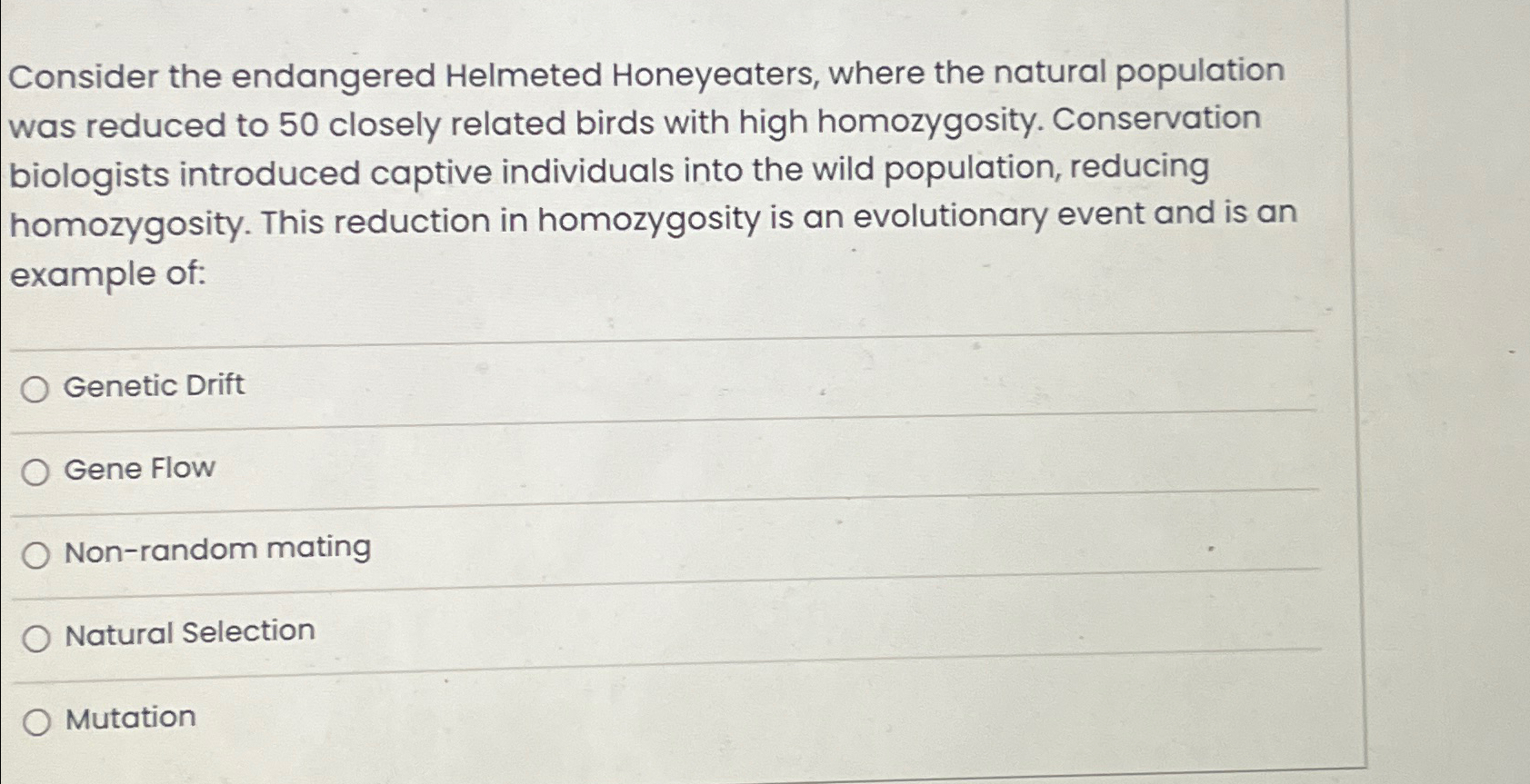 Solved Consider the endangered Helmeted Honeyeaters, where | Chegg.com