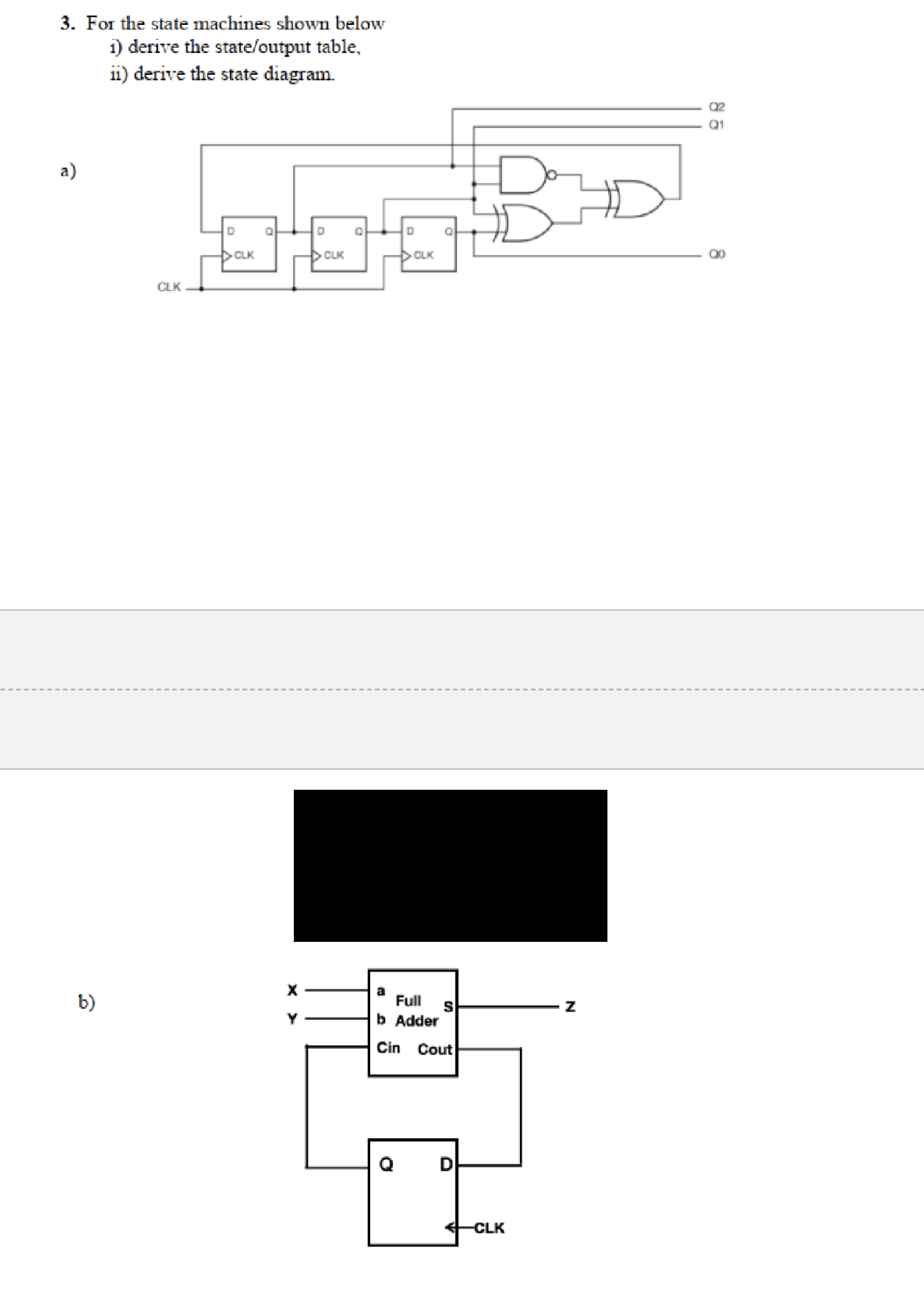 Solved For the state machines shown belowi) ﻿derive the | Chegg.com