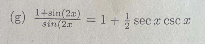 Solved (d) tan2(θ)−sec2(θ)=−1(e) | Chegg.com