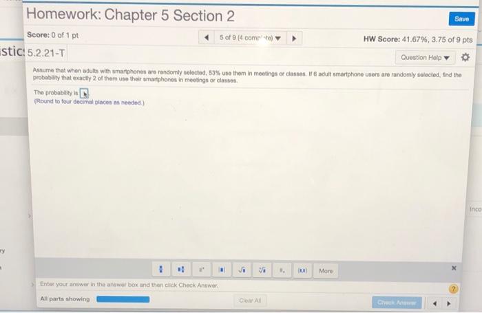 Solved Save Homework Chapter 5 Section 2 Score 0 Of 1 Pt 5