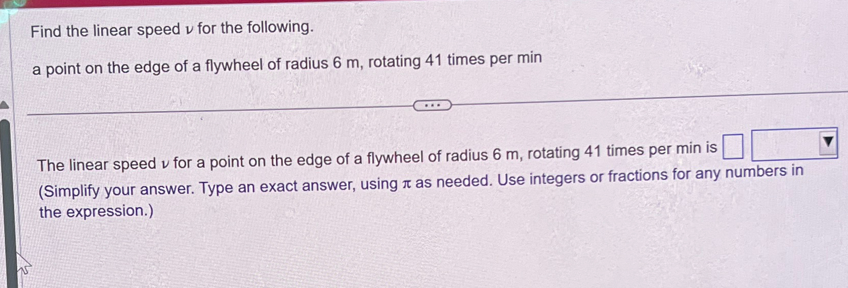 Solved Find the linear speed u ﻿ for the following.a point | Chegg.com