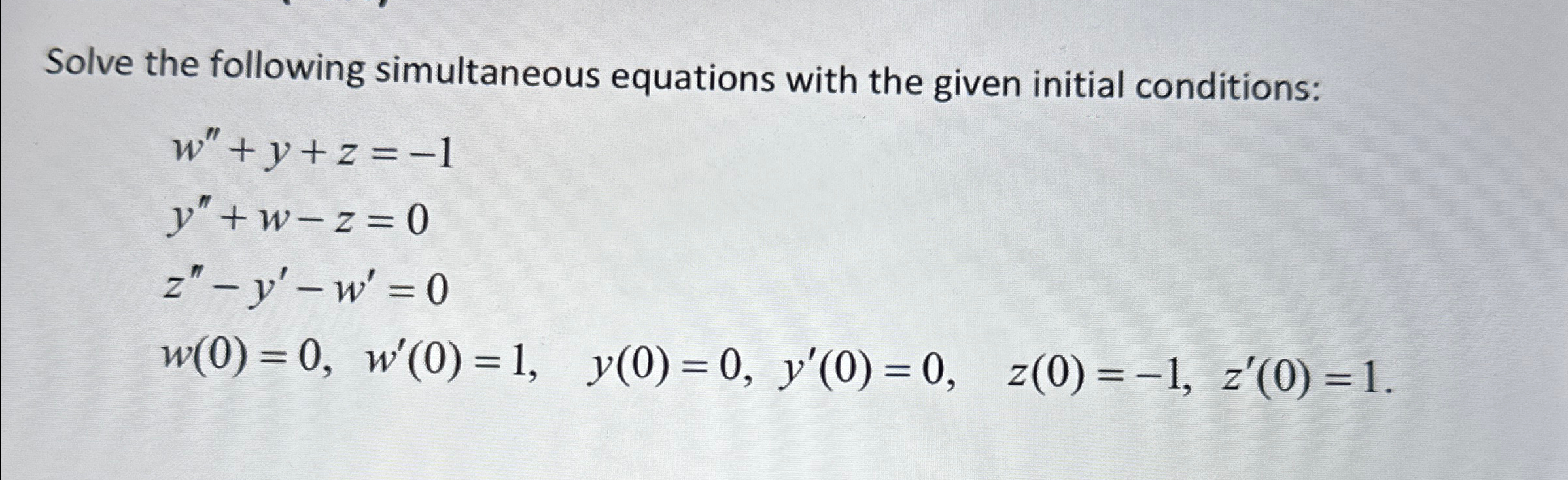 Solved Solve the following simultaneous equations with the | Chegg.com