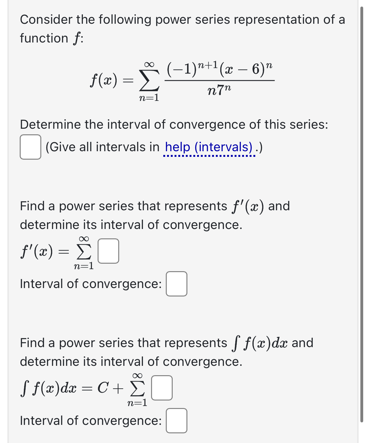 Solved Consider the following power series representation of | Chegg.com