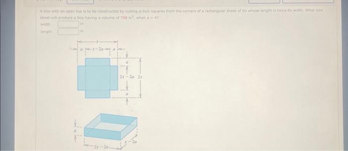 Solved A box with an open top is to be constructed by | Chegg.com