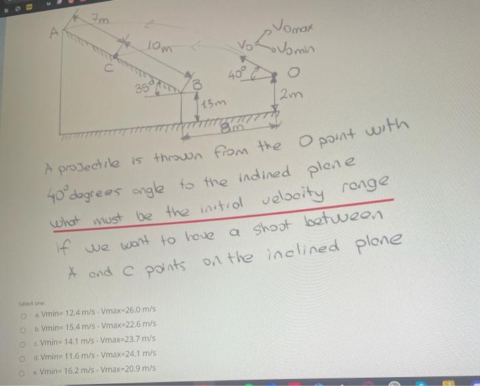 Solved A projectile is thrown from tre 40∘ degrees angle to | Chegg.com