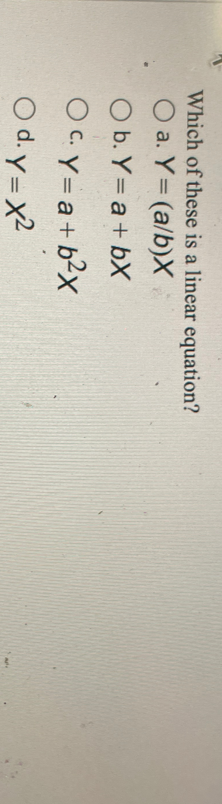 Solved Which of these is a linear | Chegg.com