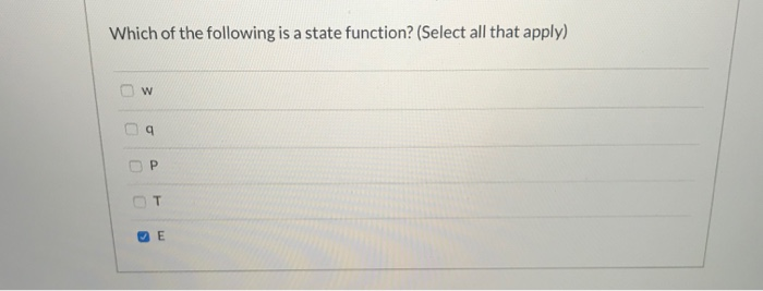 Solved Which of the following is a state function? (Select | Chegg.com