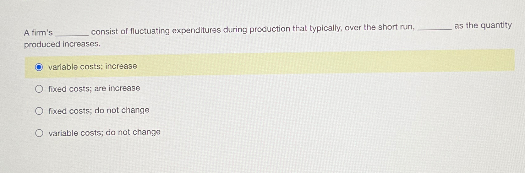 Solved A firm's consist of fluctuating expenditures during | Chegg.com