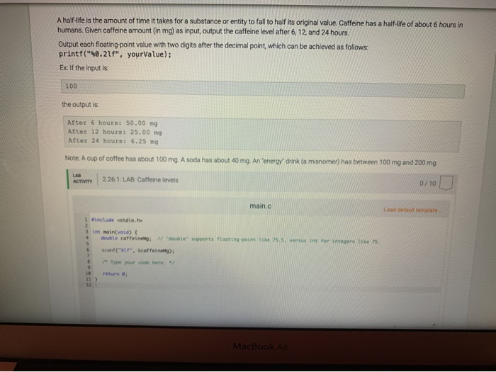Solved A Half life Is The Amount Of Time It Takes For A Chegg