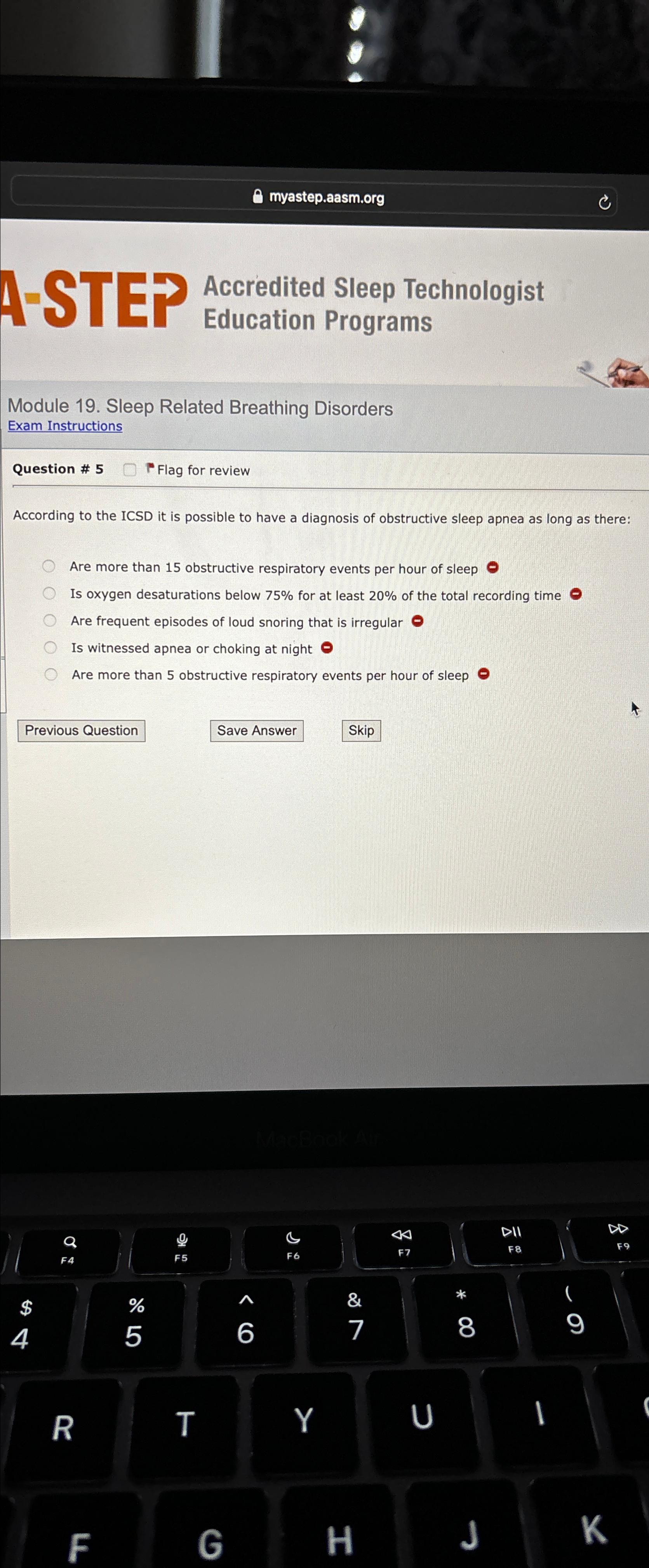 Solved myastep.aasm.orgAccredited Sleep Technologist | Chegg.com