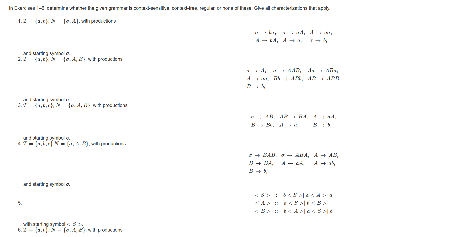 Solved determine whether the given grammar is | Chegg.com