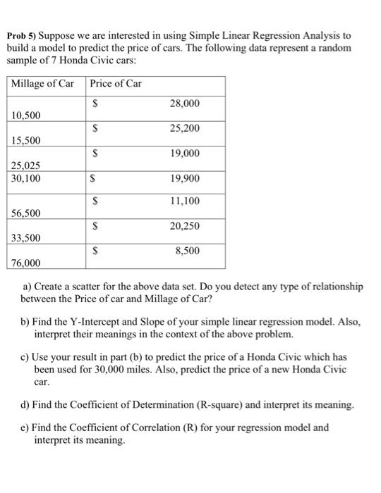 Solved Prob 5) Suppose we are interested in using Simple | Chegg.com