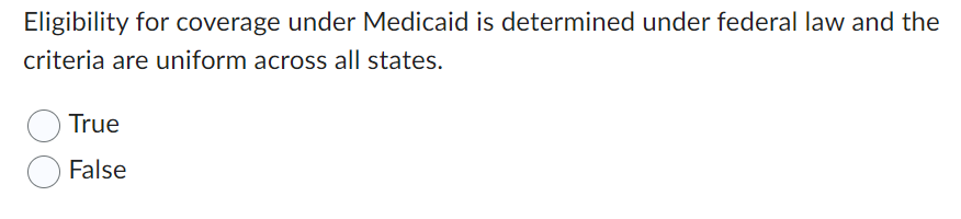 Solved Eligibility for coverage under Medicaid is determined | Chegg.com