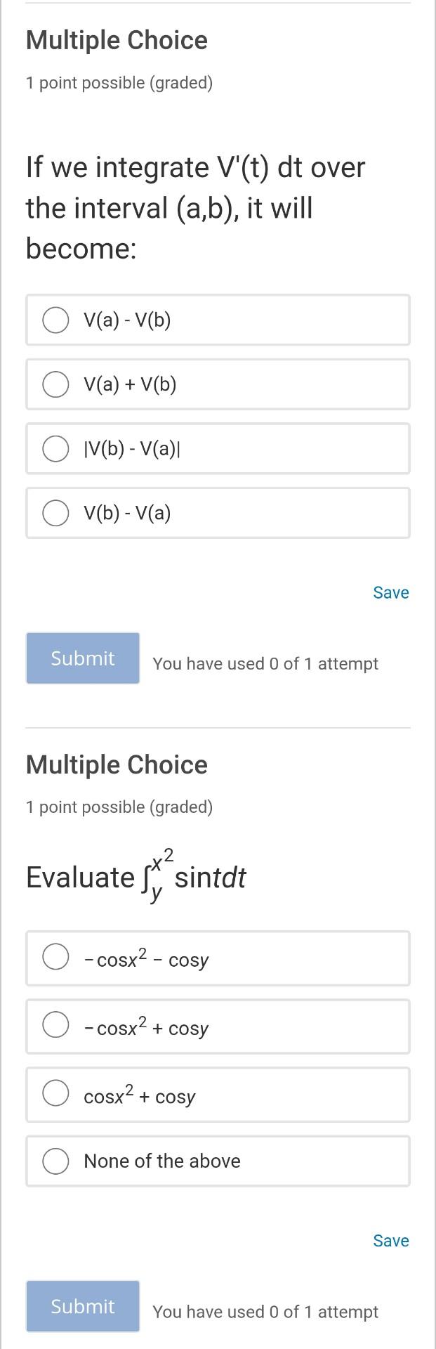 Solved Multiple Choice 1 point possible (graded) = d If | Chegg.com
