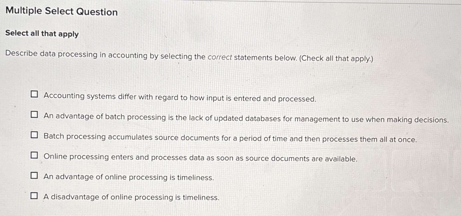 Solved Multiple Select QuestionSelect all that applyDescribe | Chegg.com