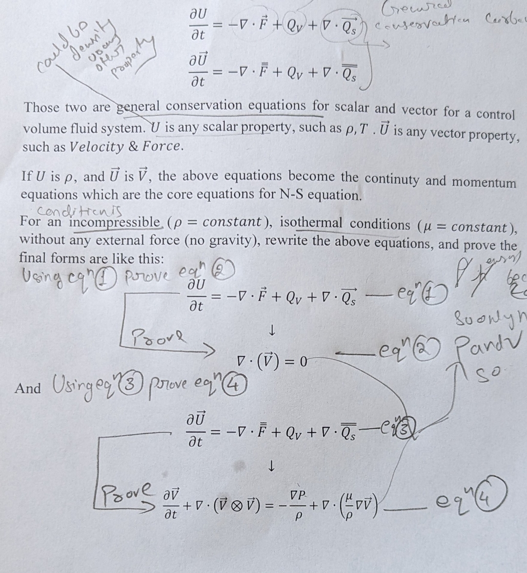 Solved {:[{:delUdelt=-grad*(vec(F))+Qy+grad*vec(Qs)} | Chegg.com