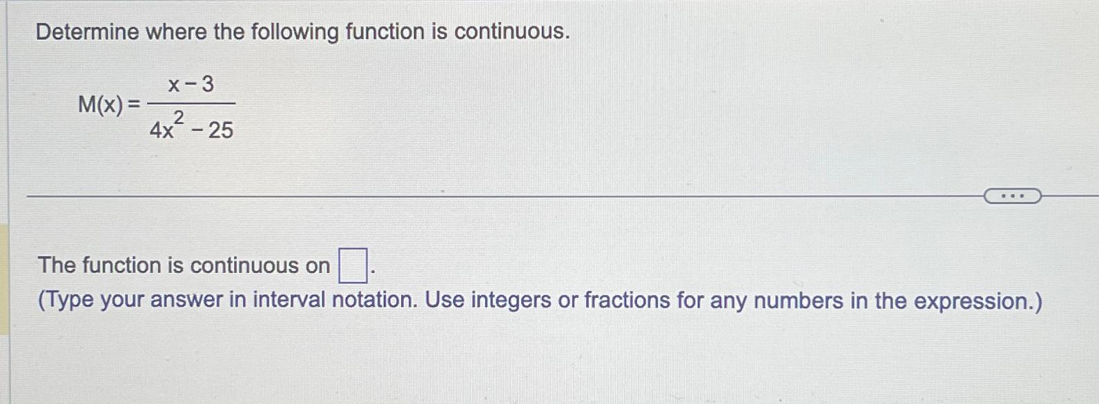 Solved Determine where the following function is | Chegg.com