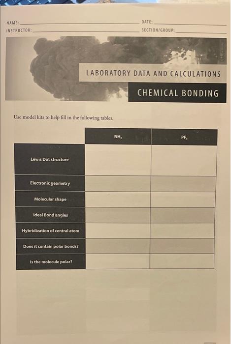 Solved NAME INSTRUCTOR: DATE SECTION/GROUP LABORATORY DATA | Chegg.com