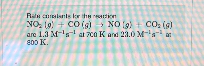 Solved Rate constants for the reaction | Chegg.com