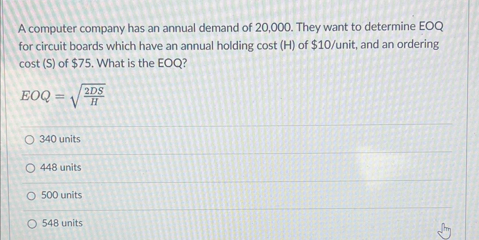 Solved A computer company has an annual demand of 20,000 . | Chegg.com