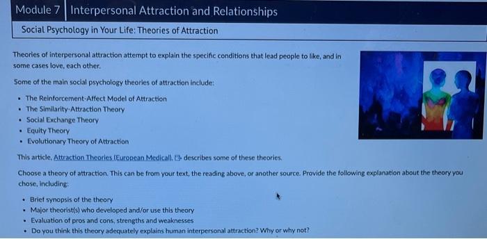 Solved Theories of interpersonal attraction attempt to | Chegg.com