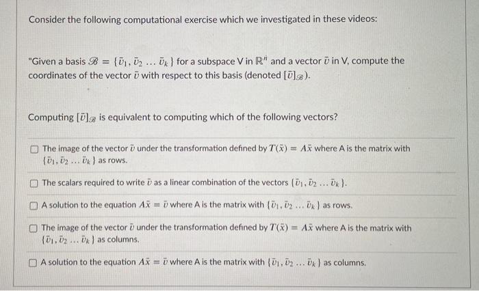 Solved Consider the following computational exercise which | Chegg.com
