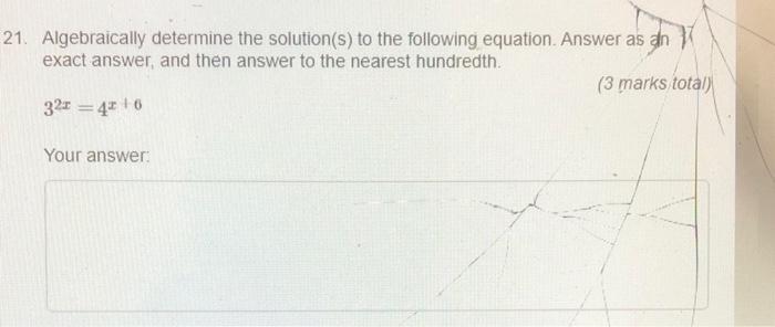 Solved 1. Algebraically determine the solution(s) to the | Chegg.com