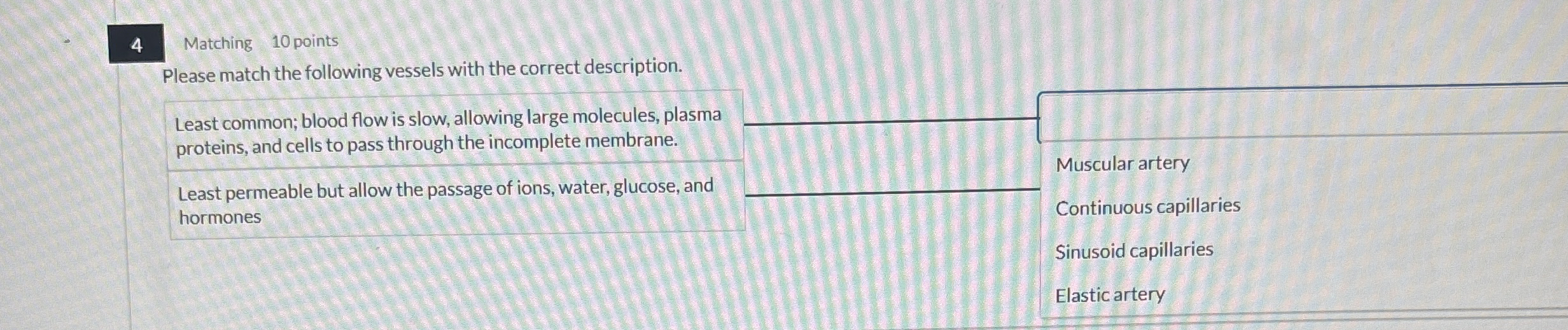 4Matching 10 ﻿pointsPlease match the following | Chegg.com