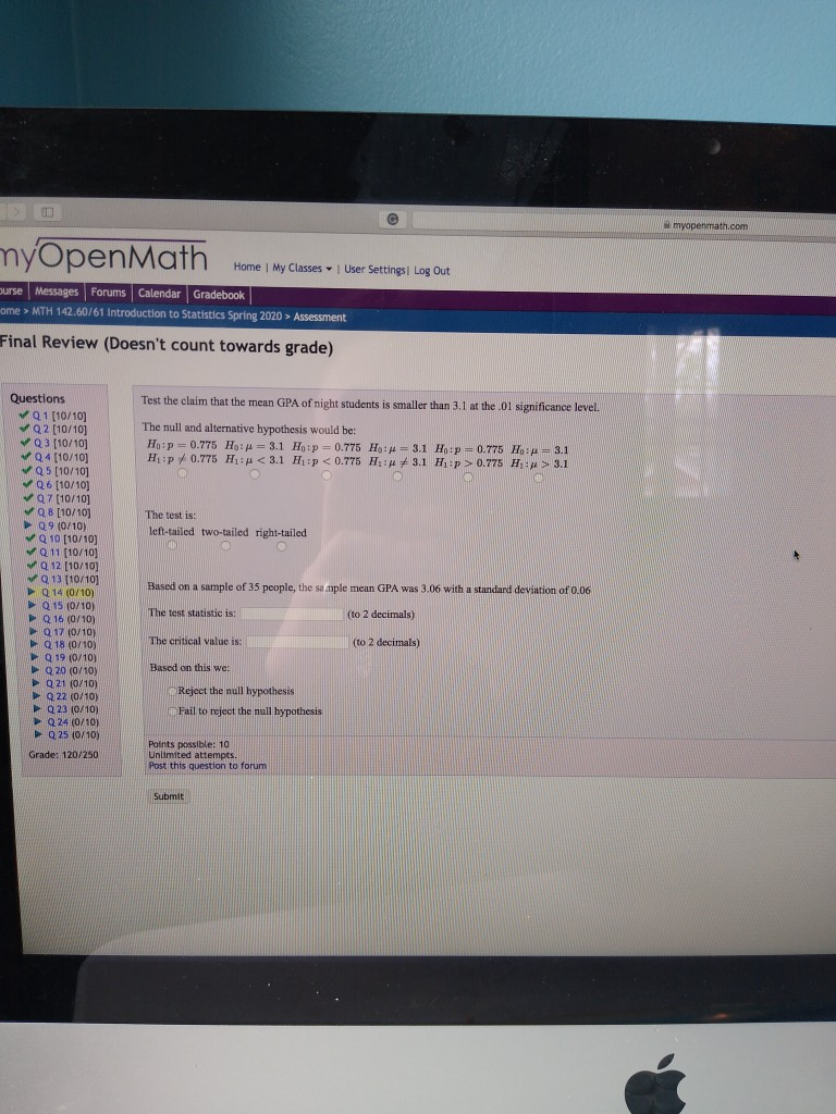 Solved myOpenMath Home | My Classes * 1 User Settings Log | Chegg.com