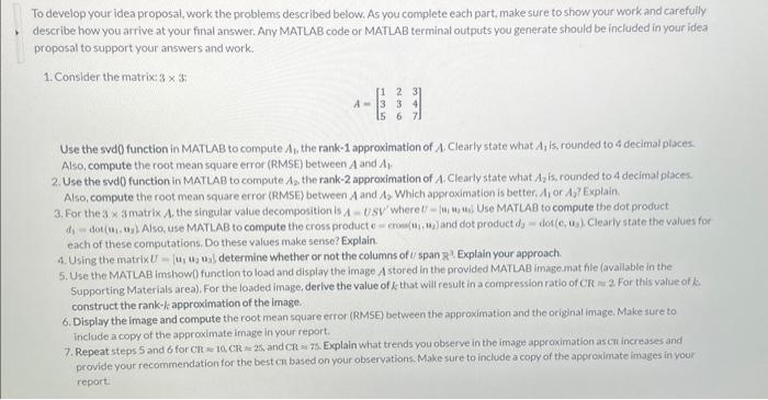 Solved To develop your idea proposal, work the problems | Chegg.com