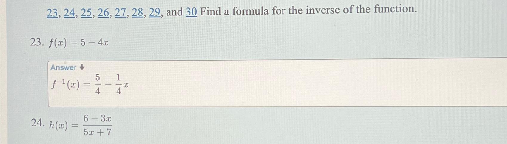 Solved 23,24,25,26,27,28,29?, ﻿and 30? ﻿Find a formula for | Chegg.com