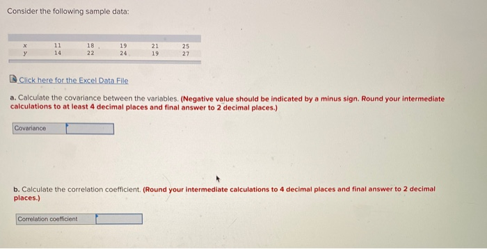 Solved Consider the following sample data: x у 11 14 18 22 | Chegg.com
