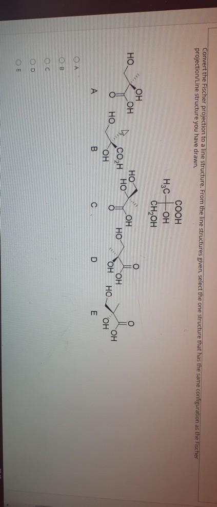 Solved Convert the Fischer projection to a line structure. | Chegg.com