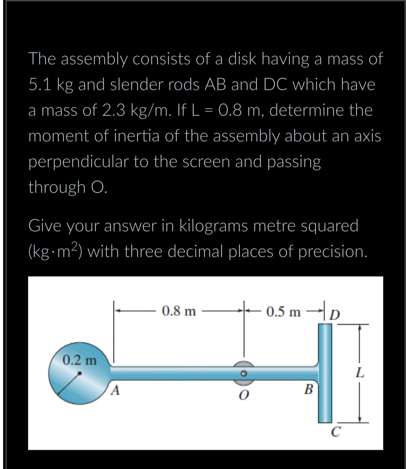 Solved The assembly consists of a disk having a mass of | Chegg.com